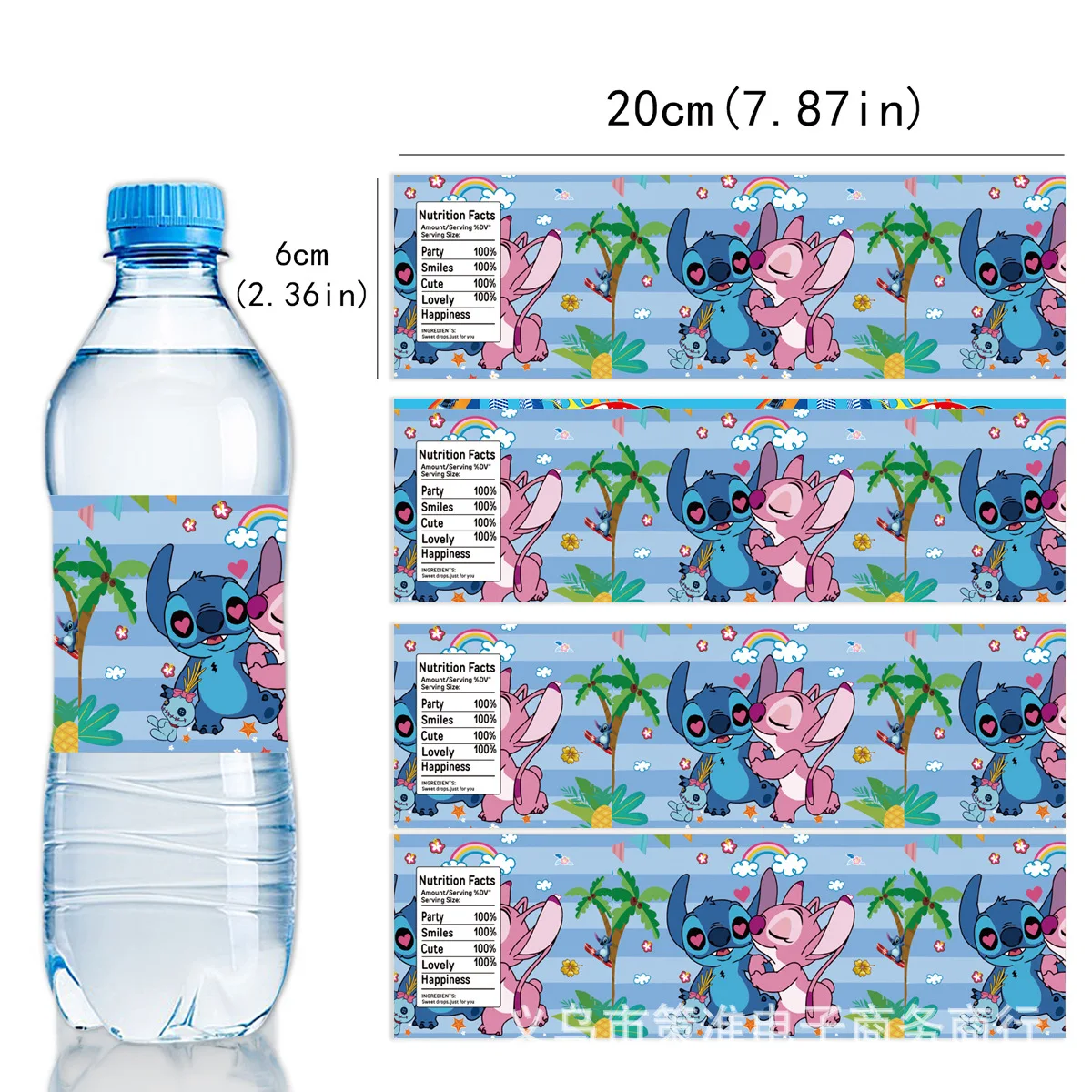 Etiquetas para botellas de agua de Disney Lilo Stitch, decoración de ...