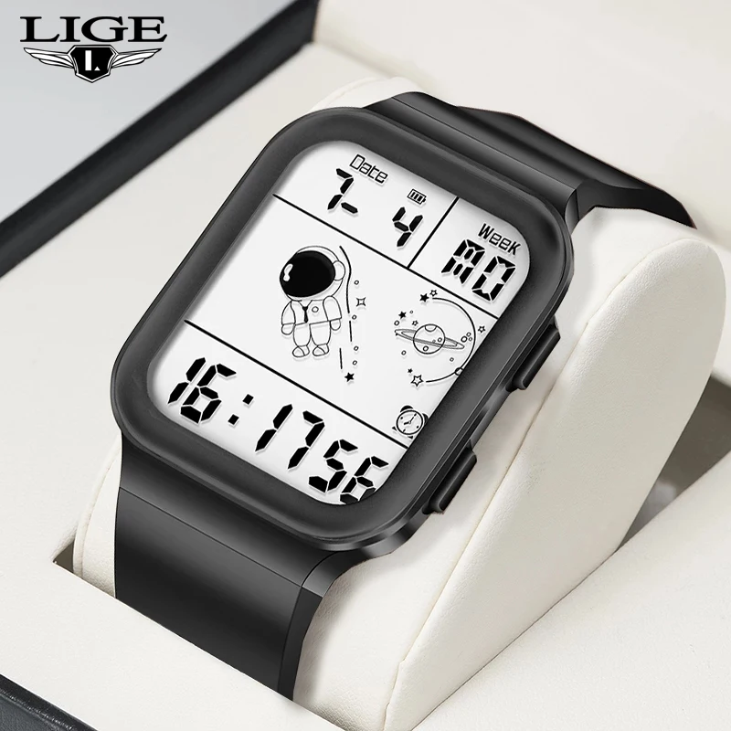 LIGE Digital Men Military Watch 30m Waterproof Wristwatch LED Sport ...