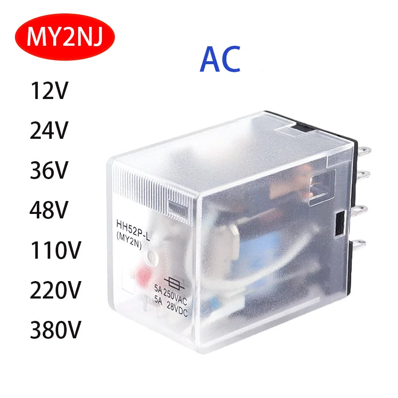 1PCS-AC-12V-24V-36V-48V-110V-220V-380V-electromagnetic-relay-With-LED ...