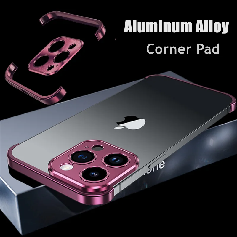 Alum-nio-Alloy-Metal-Canto-Pads-Case-para-iPhone-P-ra-choques-e-Bare ...