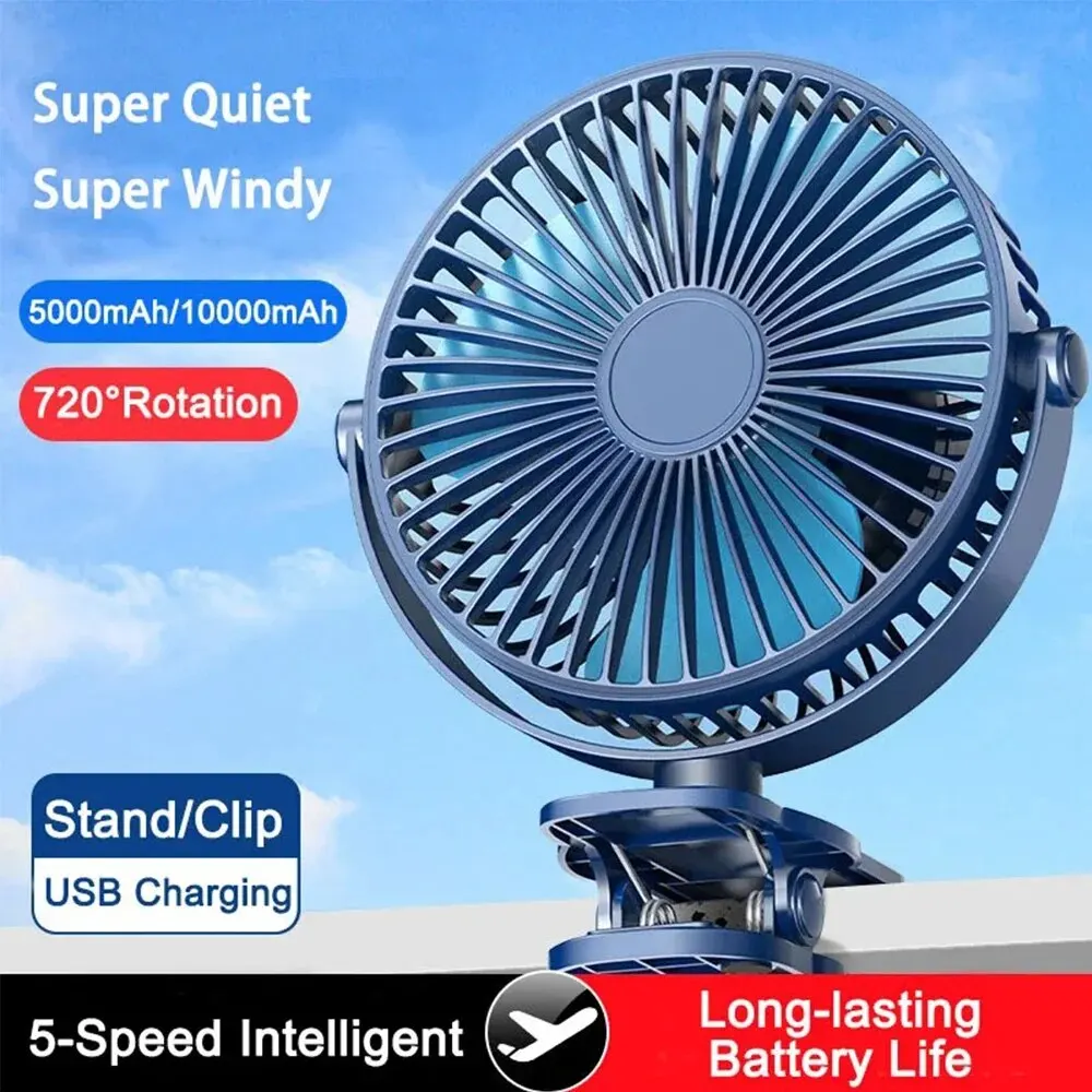 Portable-USB-Table-Fan-Clip-on-Type-5000-10000mAh-Rechargeable-Mini ...