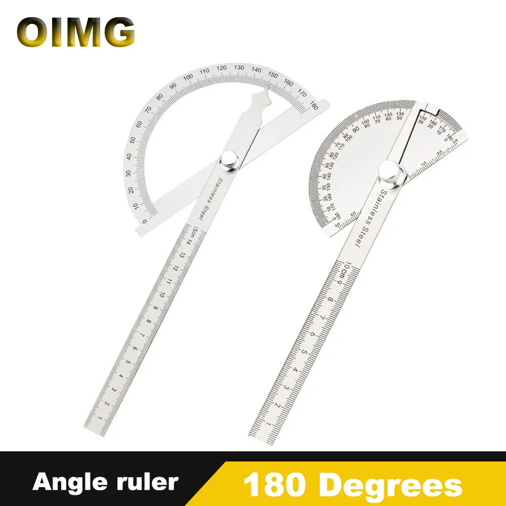 Stainless-Steel-Protractor-180-Degrees-Metal-Angle-Finder-Woodworking ...