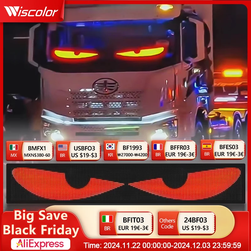 Wiscolor-Animasi-Tanda-Mobil-LED-RGB-LED-Matriks-Panel-Piksel-LED-Panel ...