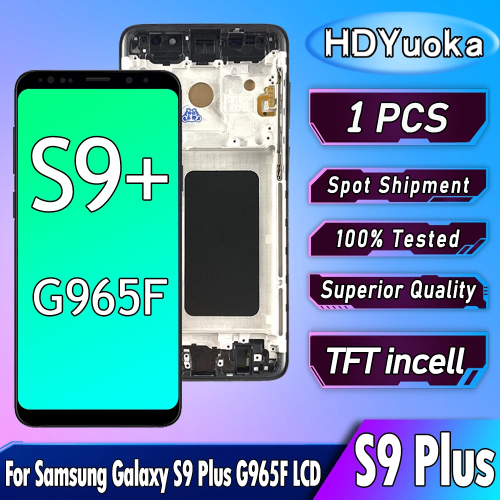 Alta qualidade tft para samsung galaxy s9 plus g965f display lcd tela de toque para galaxy s9 ...