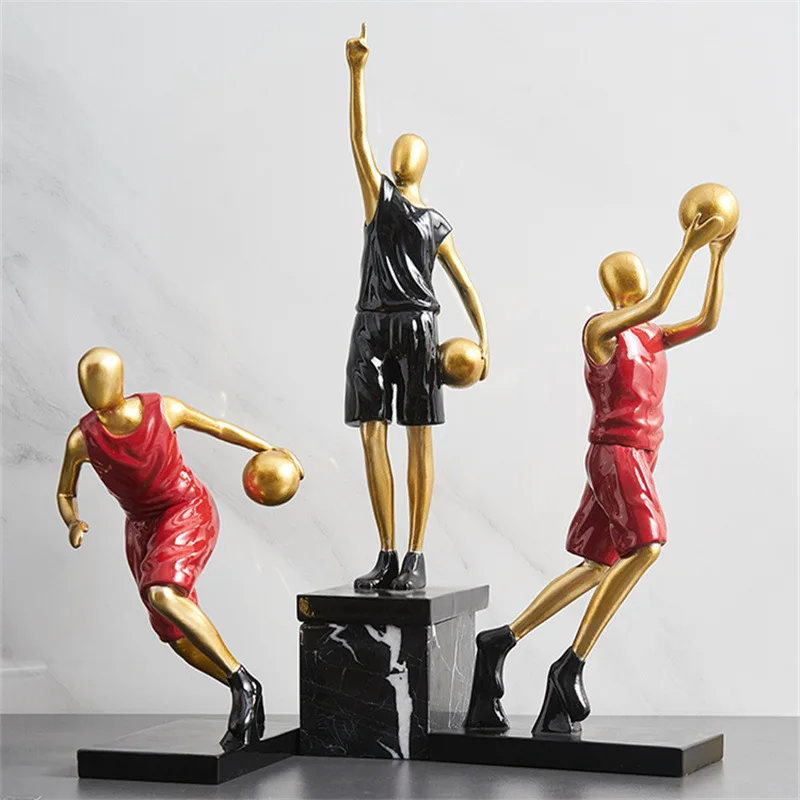 Basketball Players Figurines Resin Statue Sculpture Living Room Boys ...
