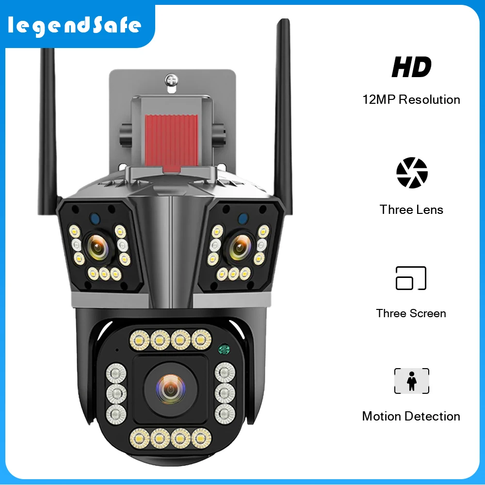 12MP-HD-IP-Camera-Outdoor-Four-lenses-Three-Screen-PTZ-4MP-WiFi-Camera ...