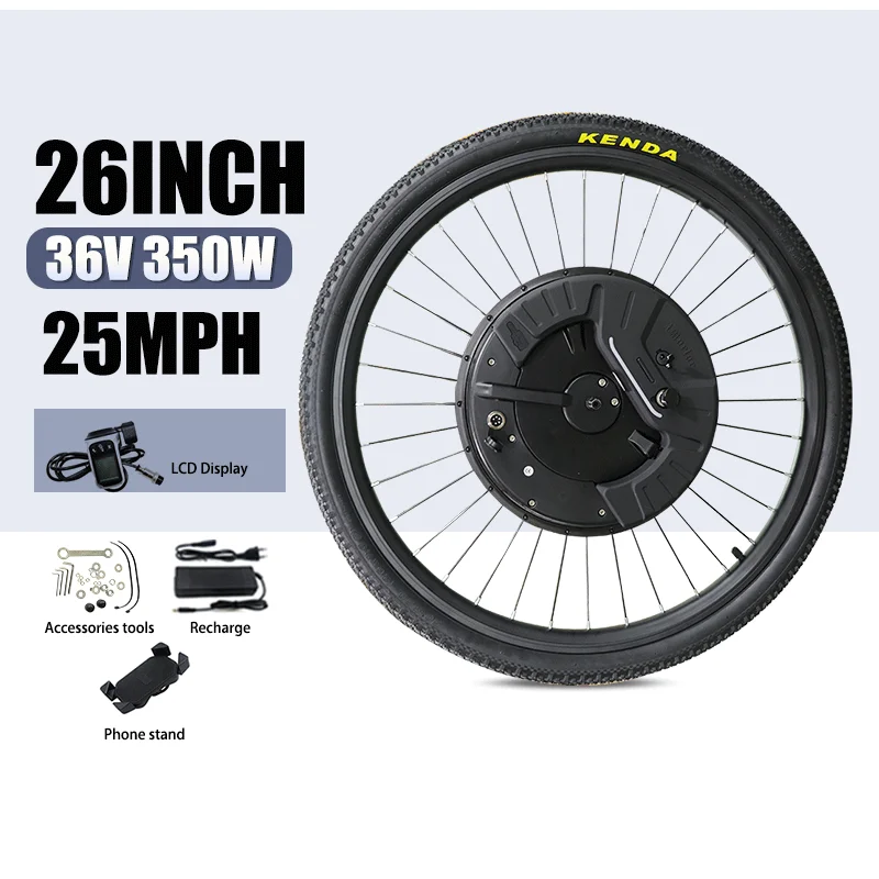 Electric-Bicycle-Conversion-Kit-36V-350W-EBike-Brushless-Front-Hub ...