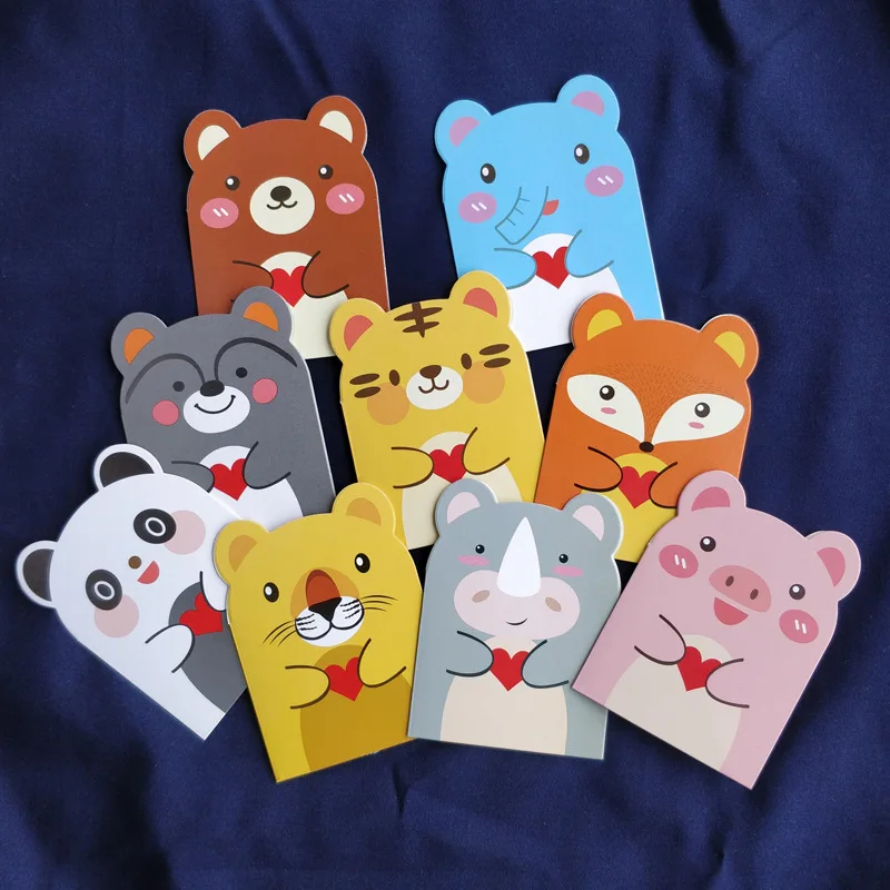 50pcs-Cute-Cartoon-Animal-Shape-Greeting-Card-Kids-Birthday-Greeting ...
