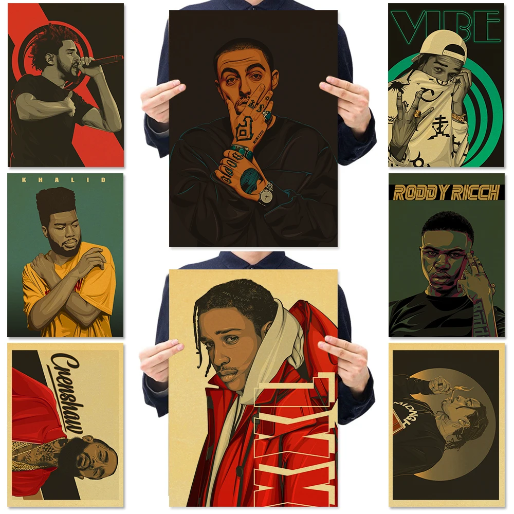 Singing-and-Dancing-Hip-hop-Singers-Art-Kraft-Paper-Posters-Living ...