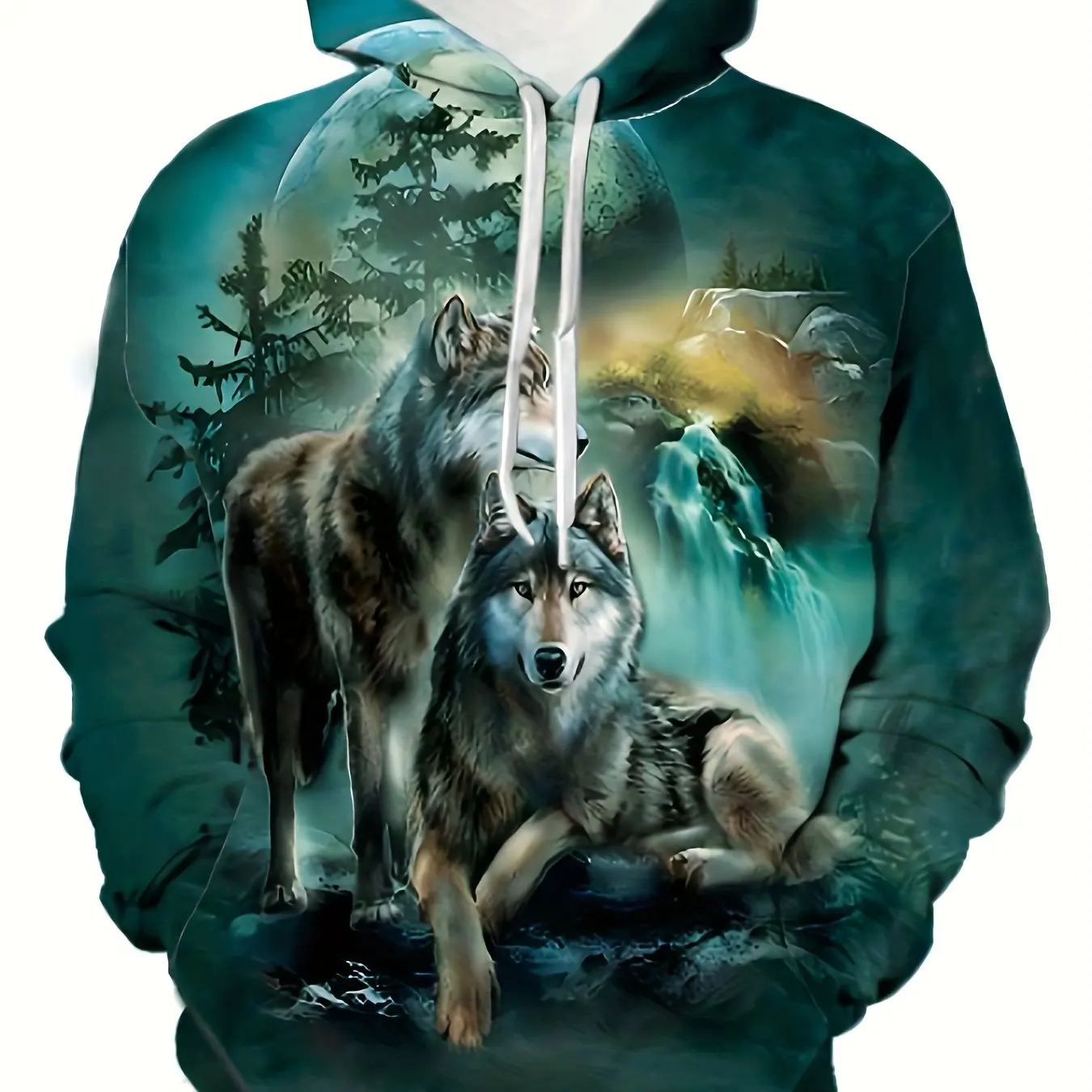 Sudadera-con-capucha-de-manga-larga-con-estampado-3d-de-lobo-para ...