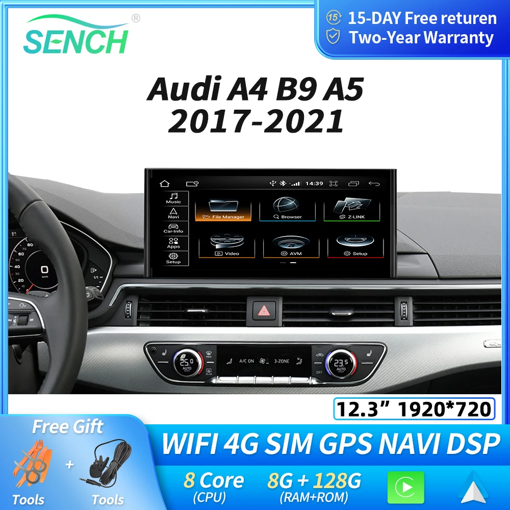 Android-12-Car-Radio-Stereo-For-Audi-A4-B9-A5-2017-2019-USB-4G-Wireless ...