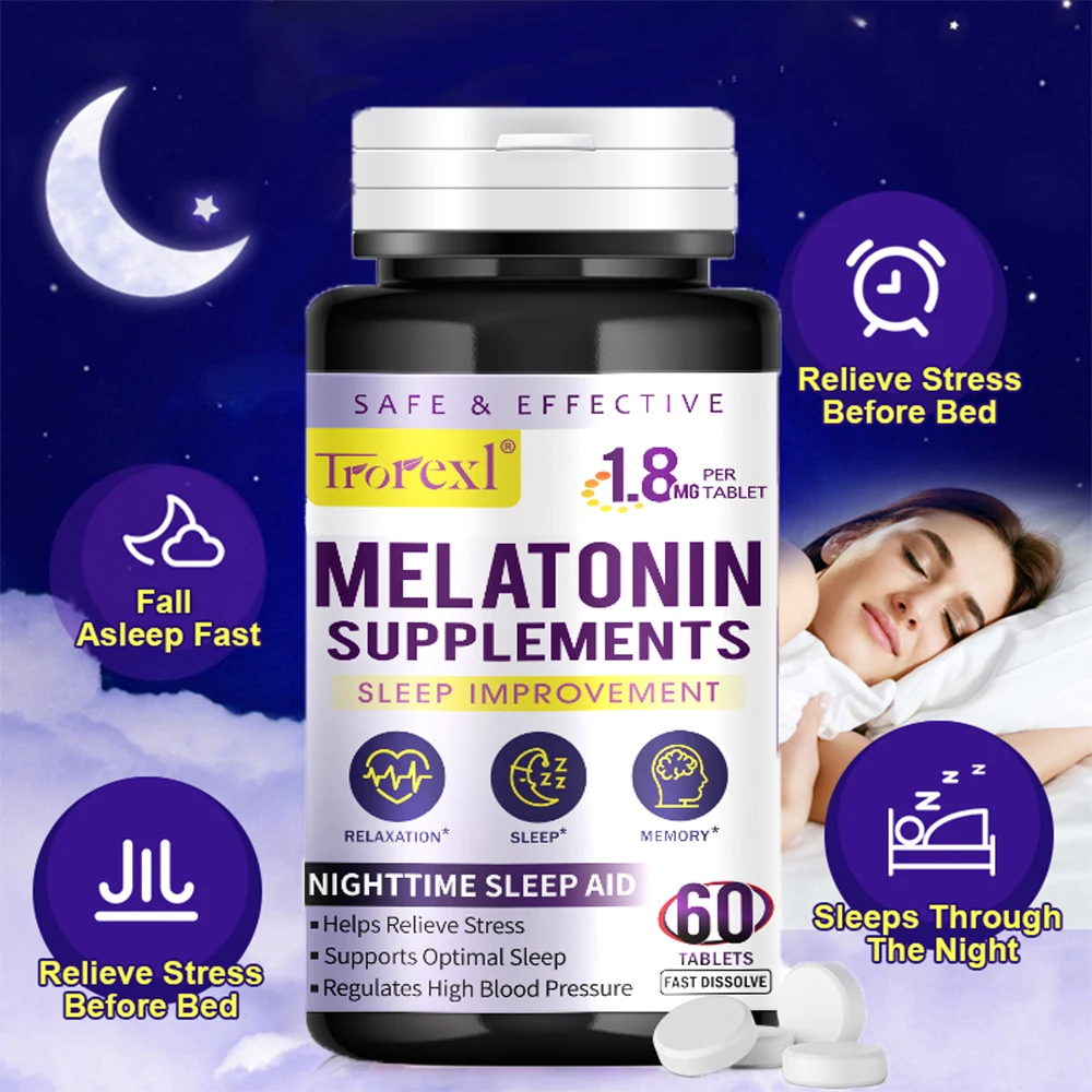 Melatonin-Capsules-Sleeping-Pills-Melatonin-Vitamin-B6-Help-Improve ...