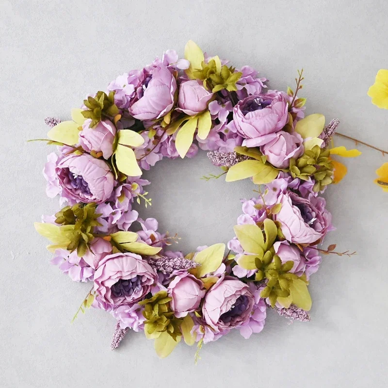 45CM-Artificial-Peony-Wreath-Door-Decoration-Wedding-Lintel-Flower ...