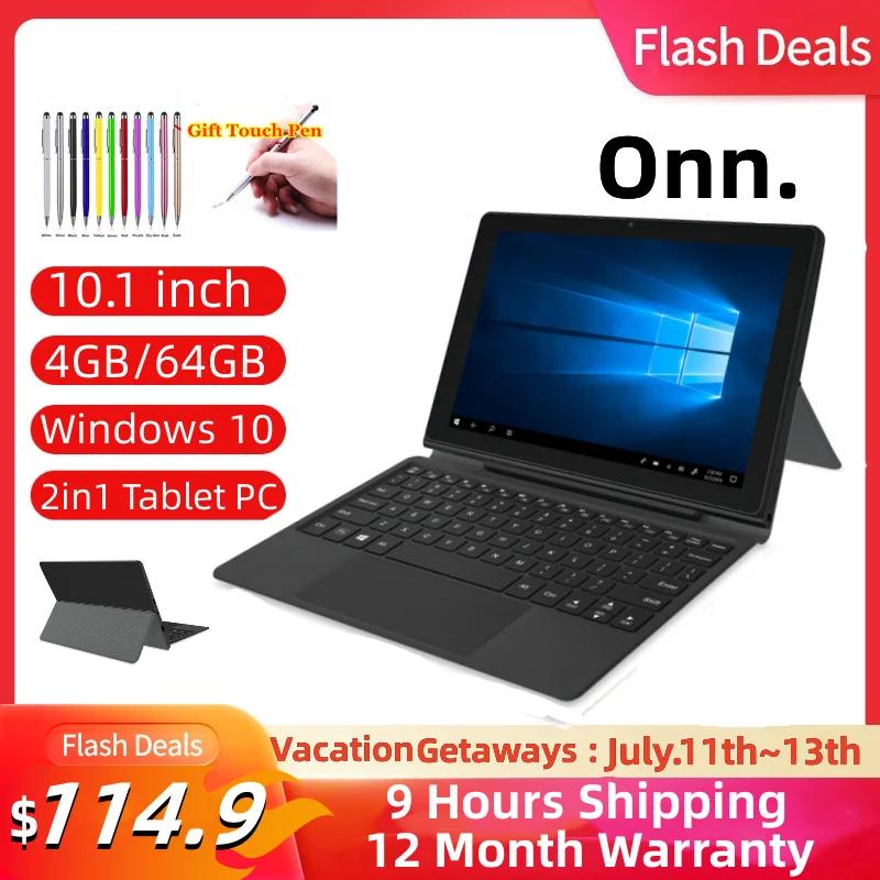 Tablet PC Windows 10 com teclado destacável, 10.1 Polegada, 4GB de RAM ...