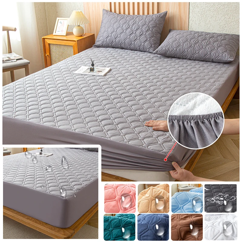 Funda-de-colch-n-gruesa-impermeable-Protector-de-cama-antideslizante ...