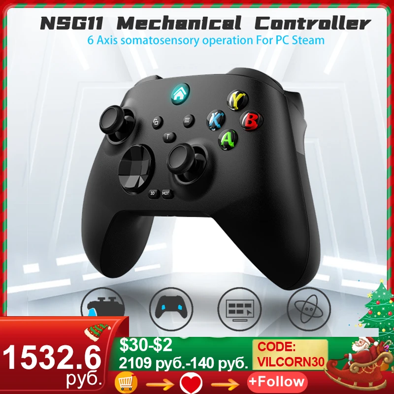 Wireless Bt Gamepad Mechanical Game Controller Pc Hall Effect 3d ...