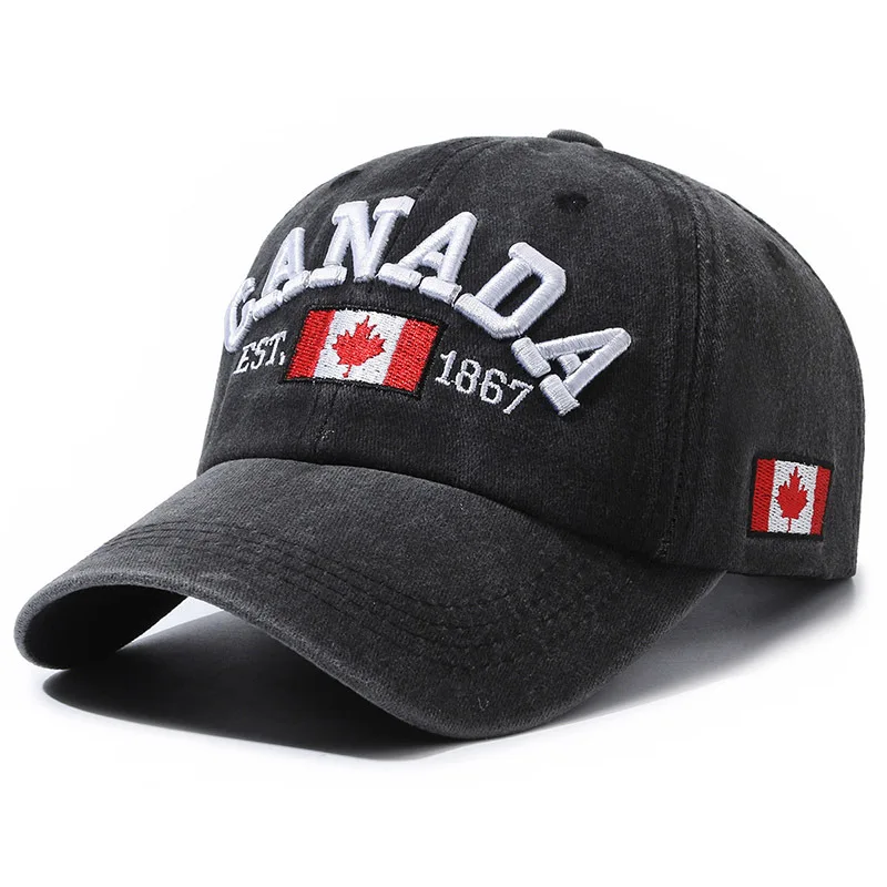 Vintage Canada Embroidery Baseball Cap with Maple Flag Patch ...