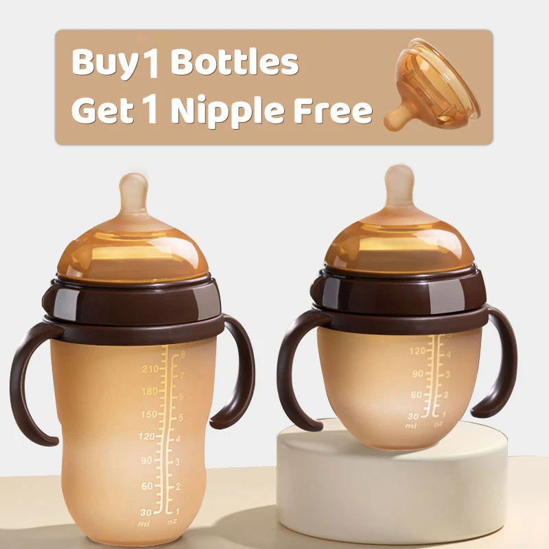 Silicone-Nano-Baby-Bottle-Feeding-Bottles-with-Handle-for-Baby-Weaning ...