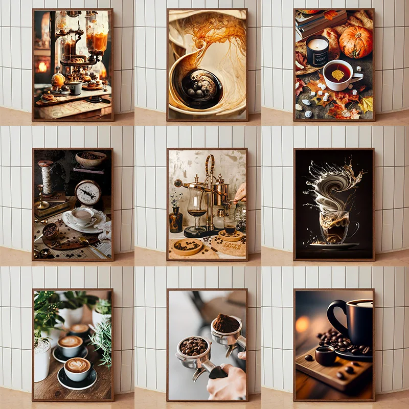 Vintage-Coffee-Bean-Food-Poster-Canvas-Painting-Minimalist-Wall-Art ...