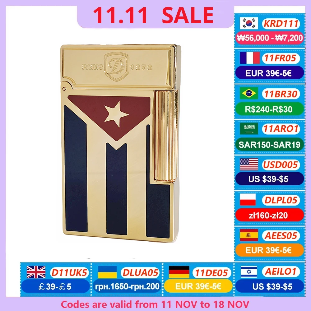 Cuba-Gas-Lighters-Brass-Lacquer-Cuban-Flag-Smoking-Accessories-Tobacco ...
