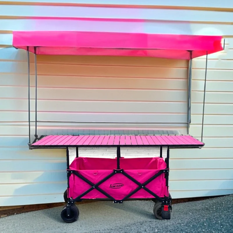 Extended stall cart, six-bar large table board, liftable folding cart ...