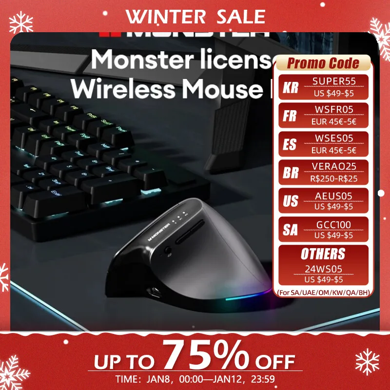 Monstro-M2-2-4Ghz-Mouse-Vertical-Sem-Fio-Computador-Bluetooth-Gaming ...