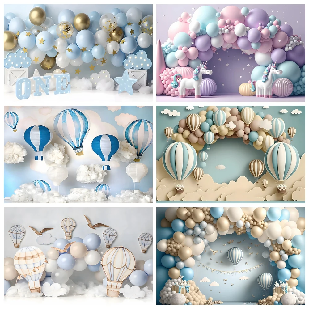 Newborn-Baby-Portrait-Backdrops-3D-Air-Balloon-Cloud-Boys-Girls-First ...