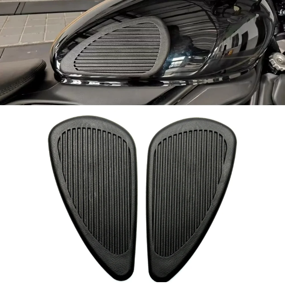 Motorcycle Anti slip Tank Pad Side Classic Vintage Retro Gas Fuel Knee ...
