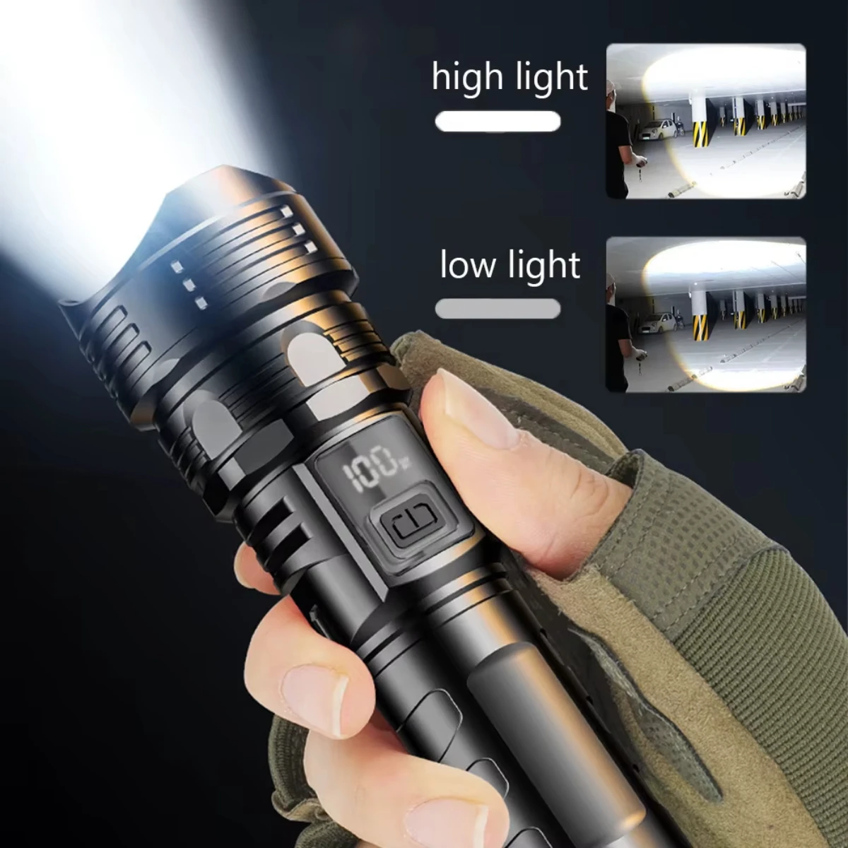 USB Rechargeable High Power LED Flashlight Super Bright Torch, Portable ...