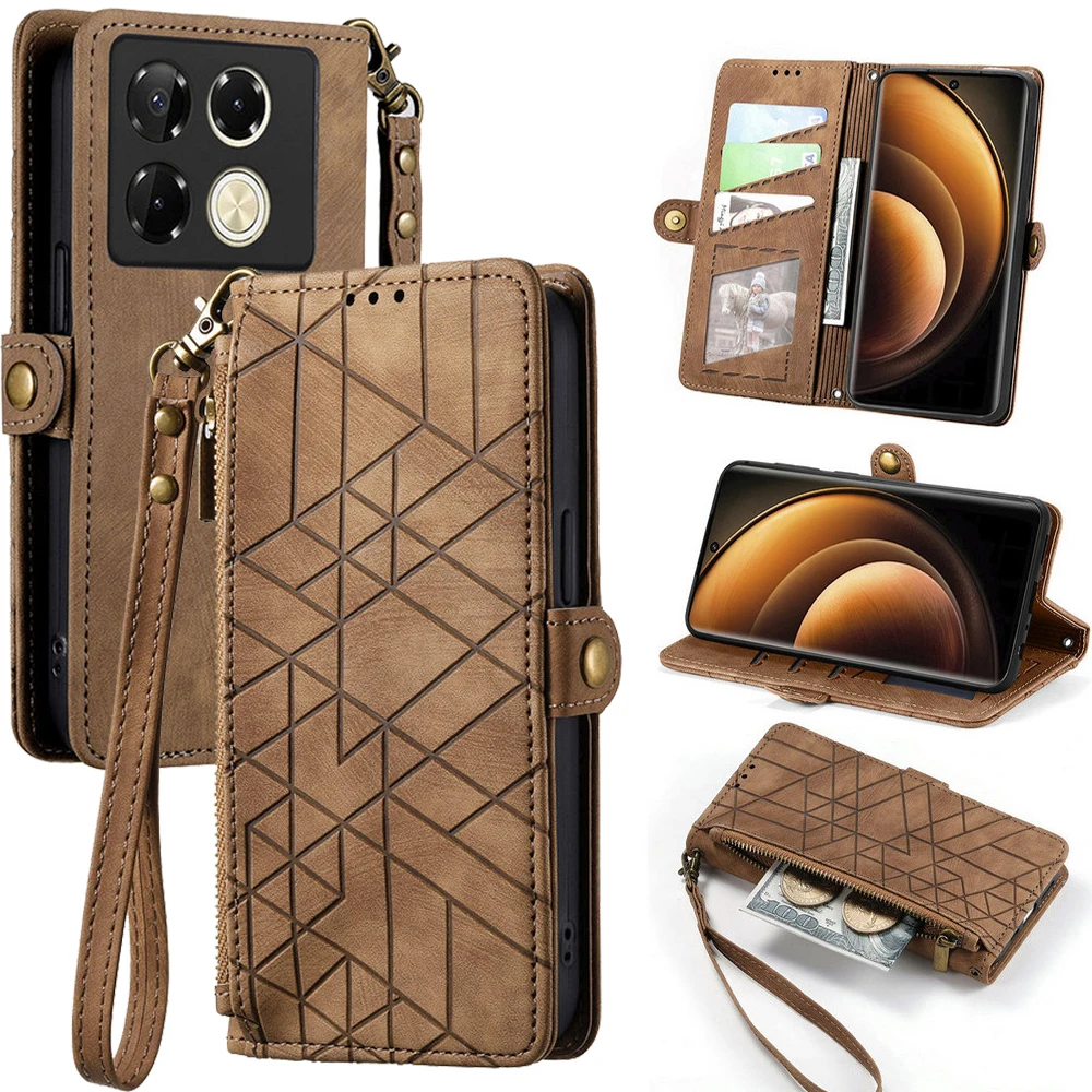 Funda-de-cuero-con-cremallera-para-Infinix-Note-40-Pro-Plus-5G-Funda ...