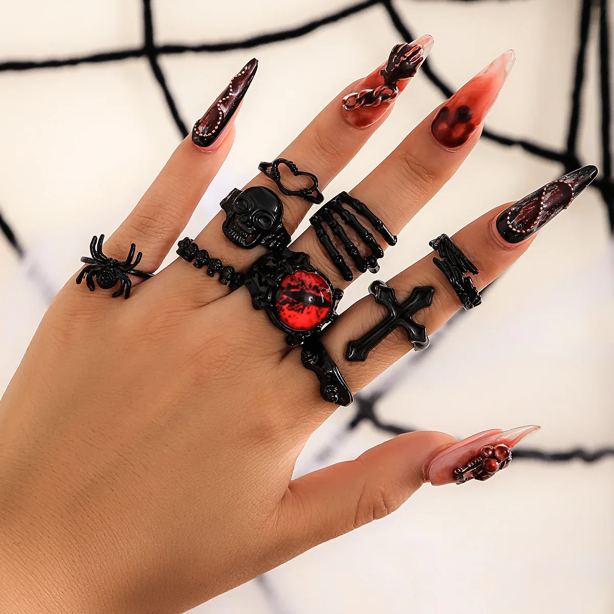 NISHIZAWA-Dark-Punk-Retro-Joint-Ring-Set-Ring-Hip-Hop-Couple-Ring ...