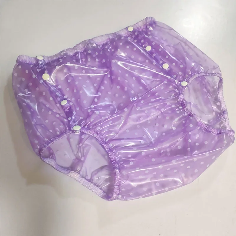 Polka Dot Clear PVC Underpants Snap Adult Transparent Sexy Panties ...