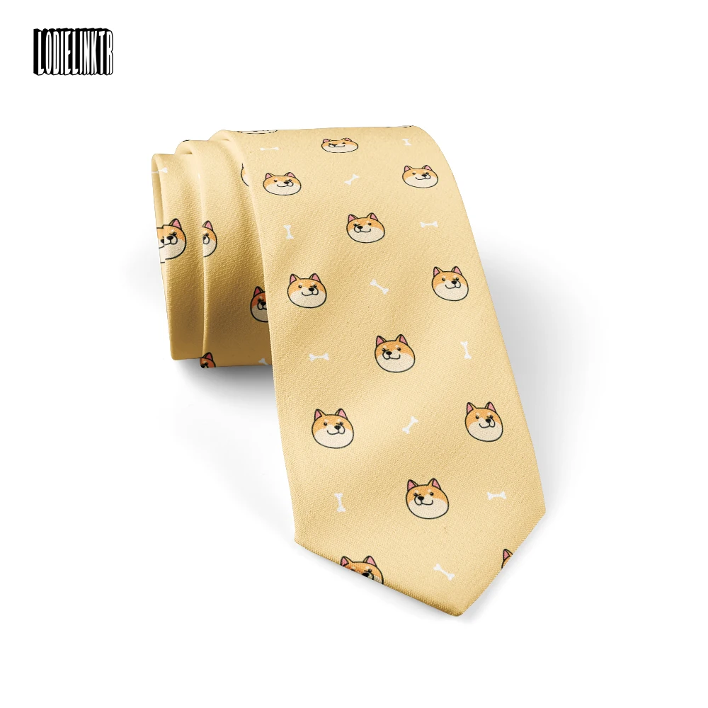Mini Animal Printed Necktie Men Women Cute Cartoon 8cm Wide Polyester ...