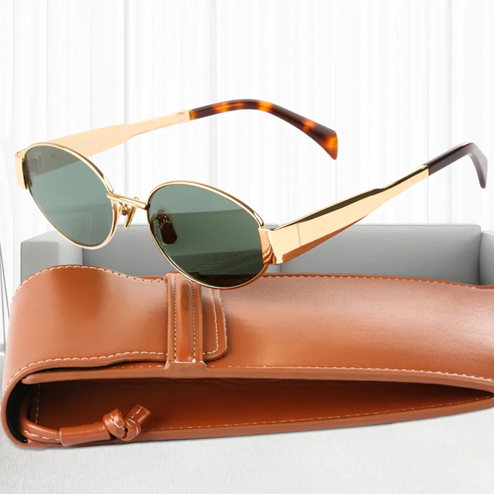 Gafas-de-sol-ovaladas-peque-as-para-mujer-lentes-de-Metal-con-montura ...