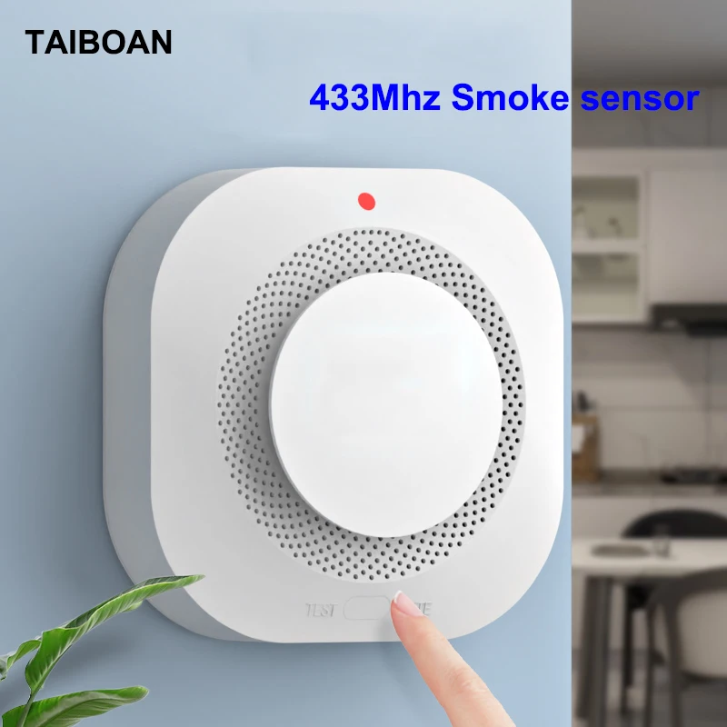 Wireless Smoke Detector 433MHz Fire Alarm Sensor Protection Home ...