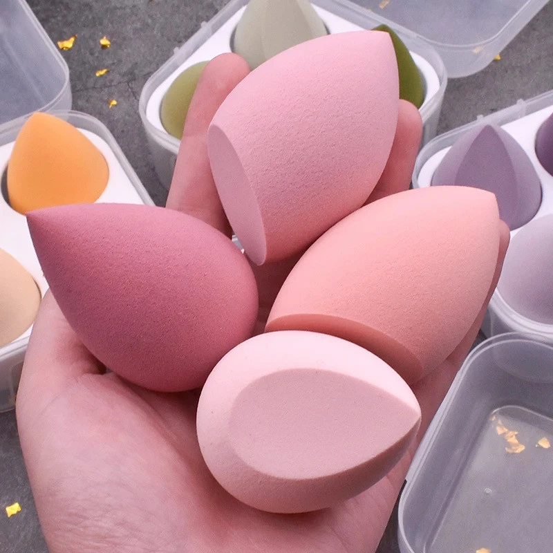 4Pc Beauty Egg Makeup Blender Cosmetic Puff Makeup Sponge Cushion ...