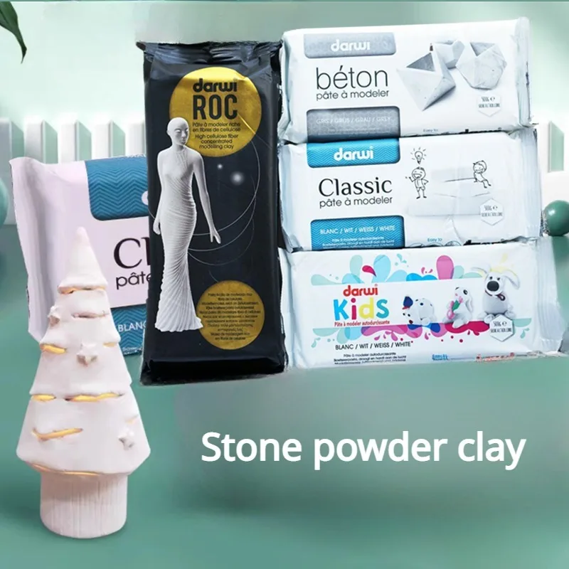 250-500-1000g-Stone-Powder-Clay-White-grey-Air-Drying-Mud-Hand-DIY ...