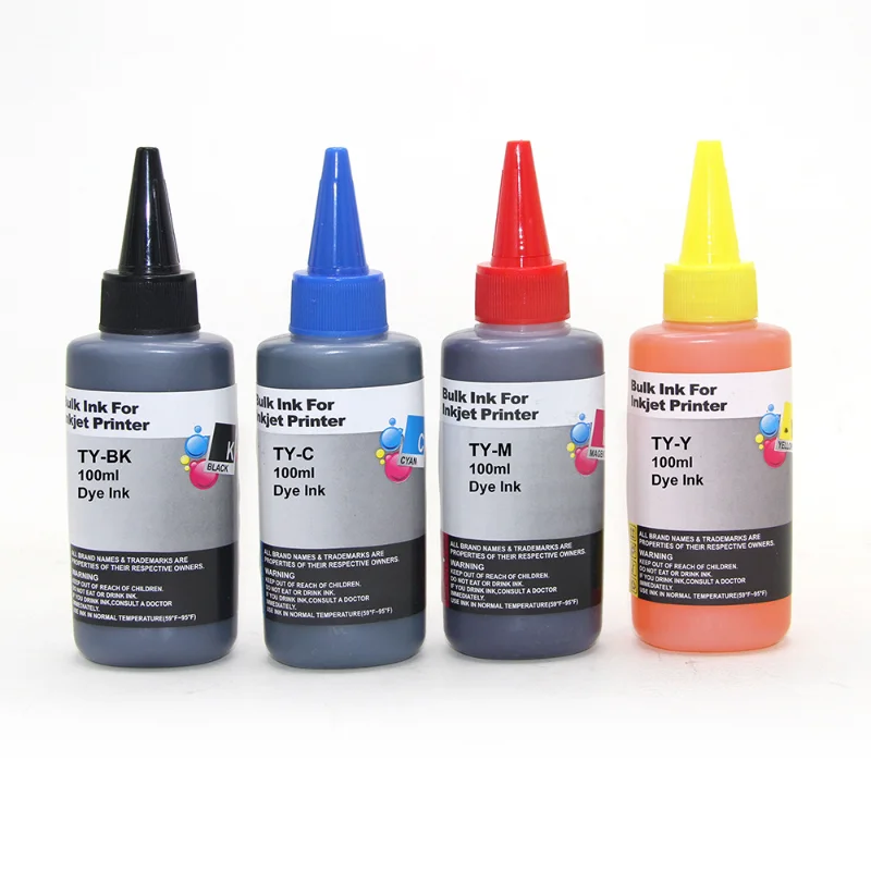 100mL printing ink BK C Y M suitable for Canon, Samsung, HP brothers ...