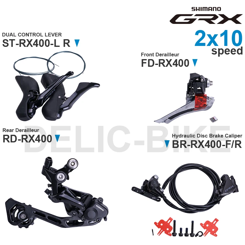SHIMANO GRX Groupset DUAL CONTROL LEVER ST-RX400 RD-RX400 Front ...