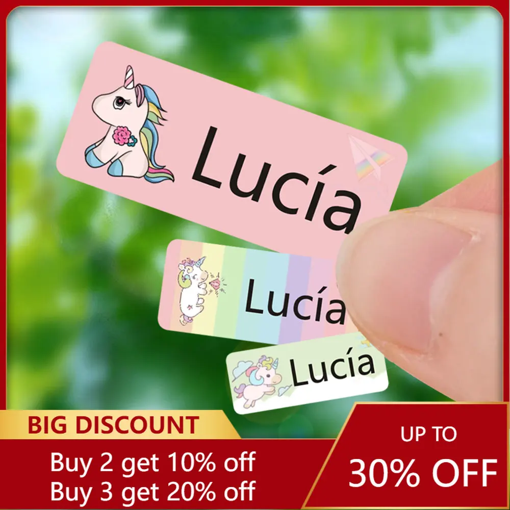 Multi-Size-Personalized-Name-Tag-Sticker-Customize-Waterproof-Stickers ...