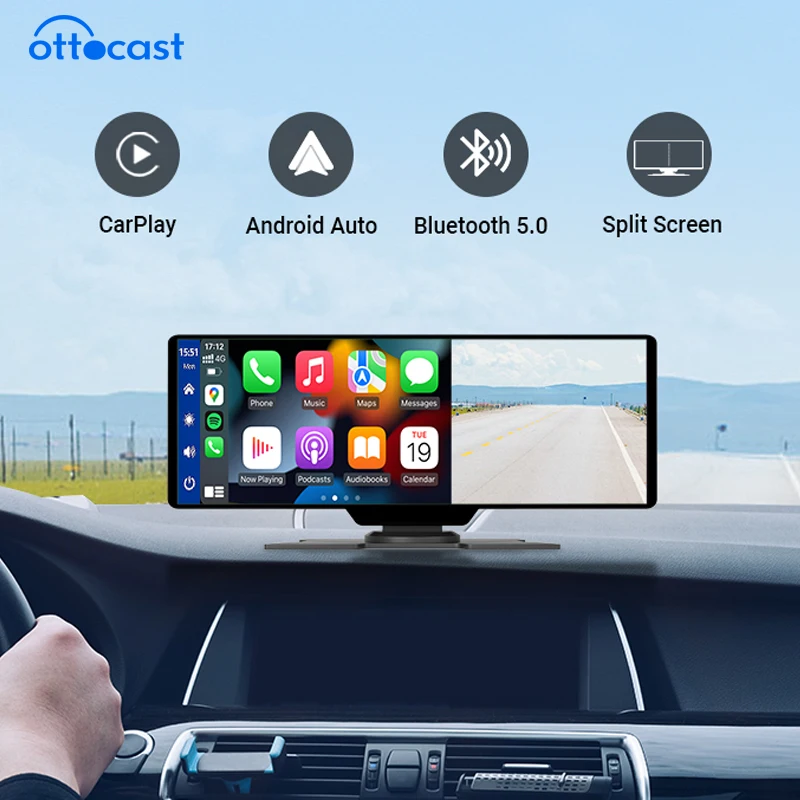 Tela-esperta-do-carro-port-til-com-DVR-Apple-CarPlay-auto-do-andr-ide ...