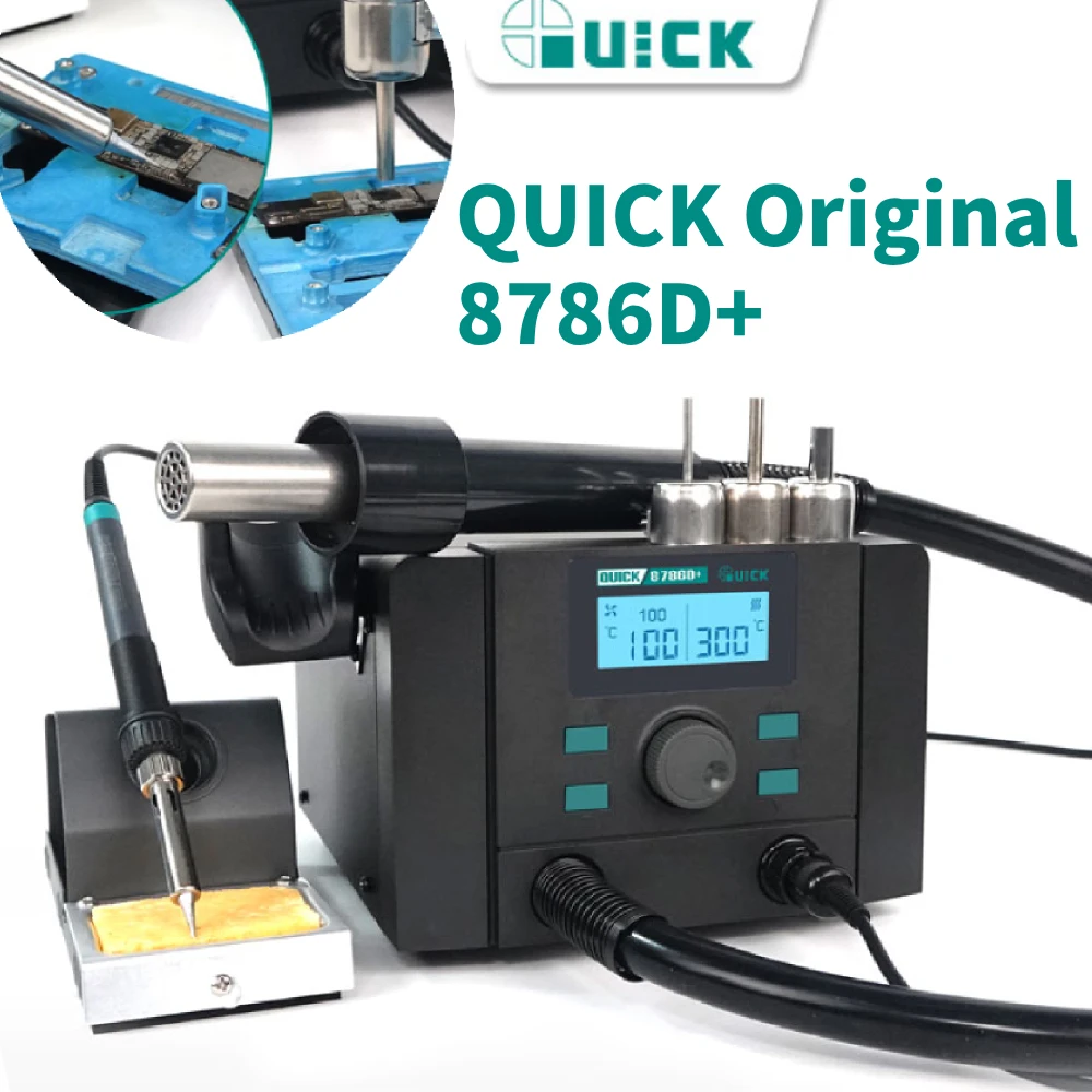 Quick 8786d+ Soldering Station Hot Air Gun Electronic 2 in 1 Welding ...