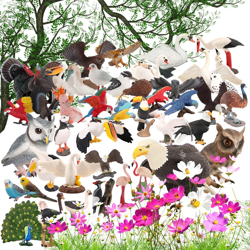 Simulation Birds Animal Macaw Flamingos Owl kiwi Swan EaglesHand ...