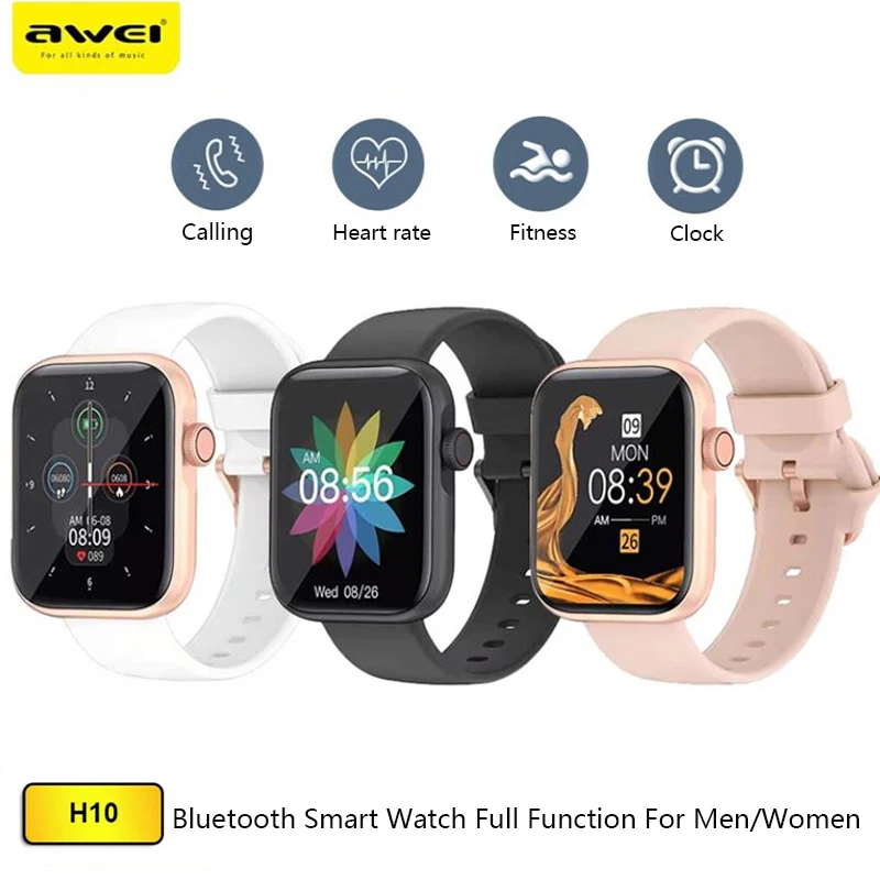 Awei H10 Men Women Smart Watch Bluetooth Call Fitness Bracelet Custom ...