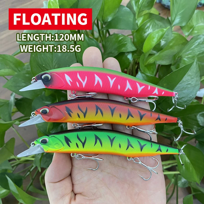 Minnow-Floating-Fishing-Lure-120F-120mm-18-5g-Jerkbait-Wobblers-Casting ...