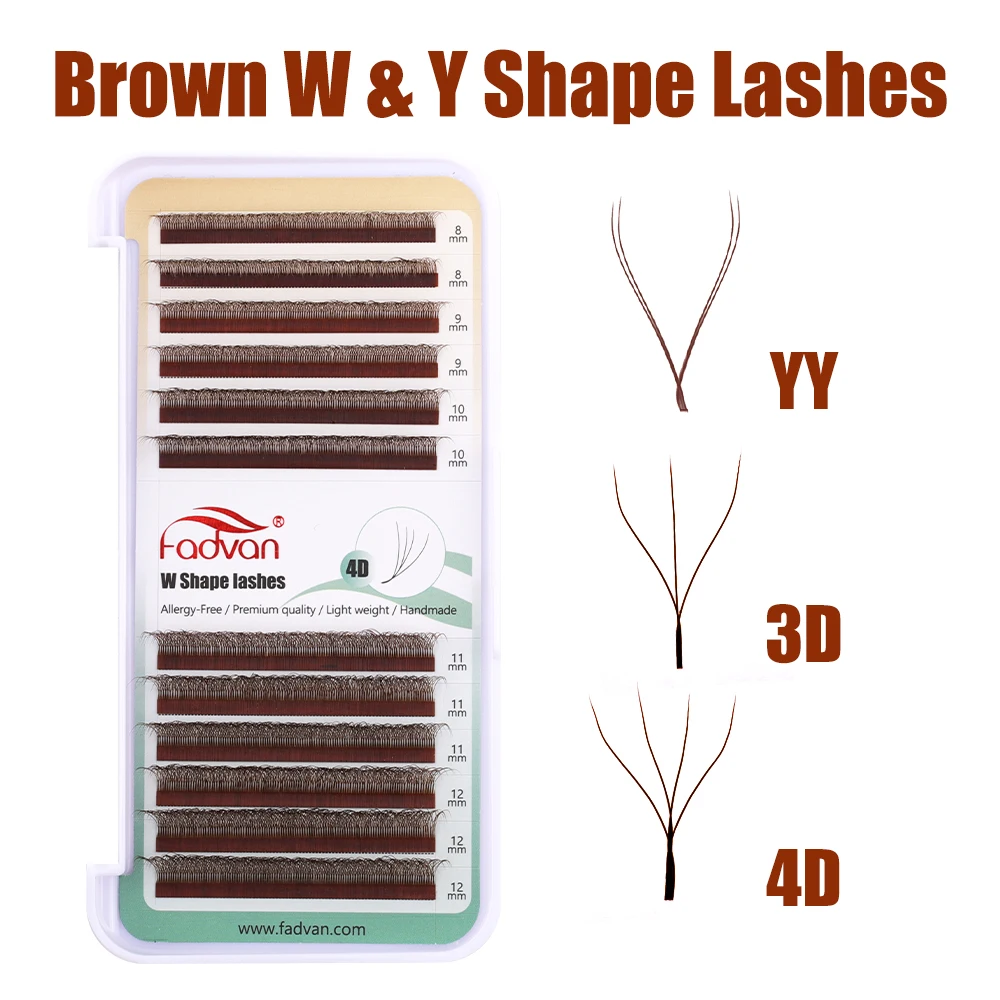 FADVAN-Brown-4D-3D-lashes-W-Shape-Lashes-Faux-Mink-D-Curl-Natural-Soft ...
