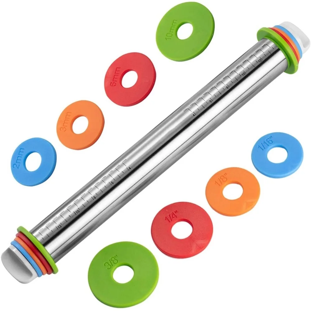 17-Inch-Adjustable-Stainless-Steel-Adjustable-Fondant-Rolling-Pin-Cake ...