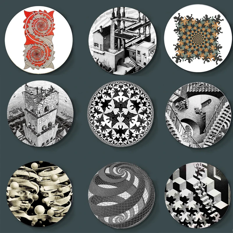 Netherlands Painter Escher Surreal Geometric Artwork Wall Plate ...
