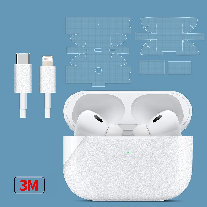 2PCS-Transparent-Matte-Decal-Skin-for-AirPods-Pro-2-Full-Body-Protector ...