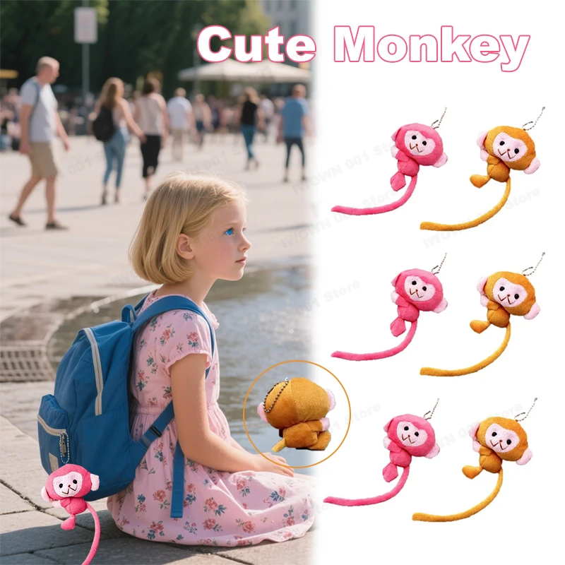 Cute Animal Little Monkey Plush Doll Long Tailed Monkey Doll Pendant ...